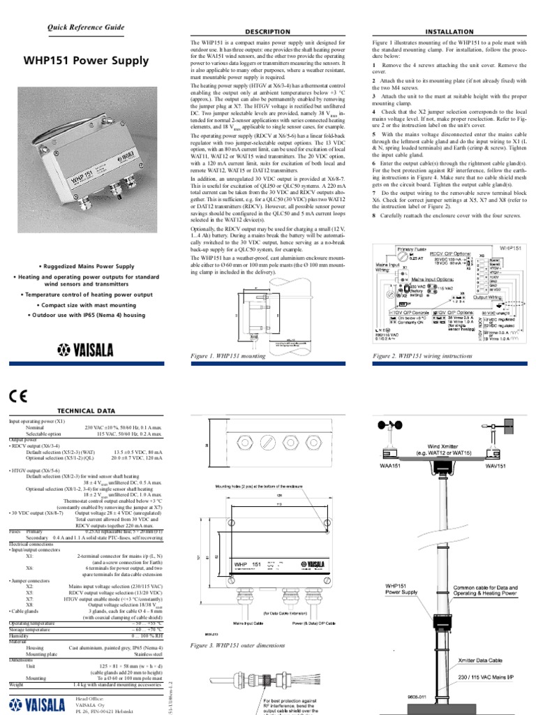 WHP151 Quick Reference Guide in English | PDF | Power Supply | Mains ...