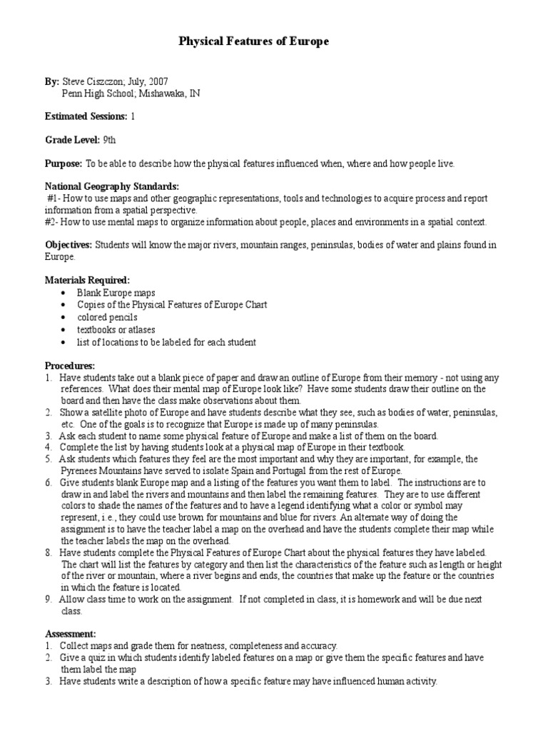 Geography Lesson Plan | PDF | Map | Geography