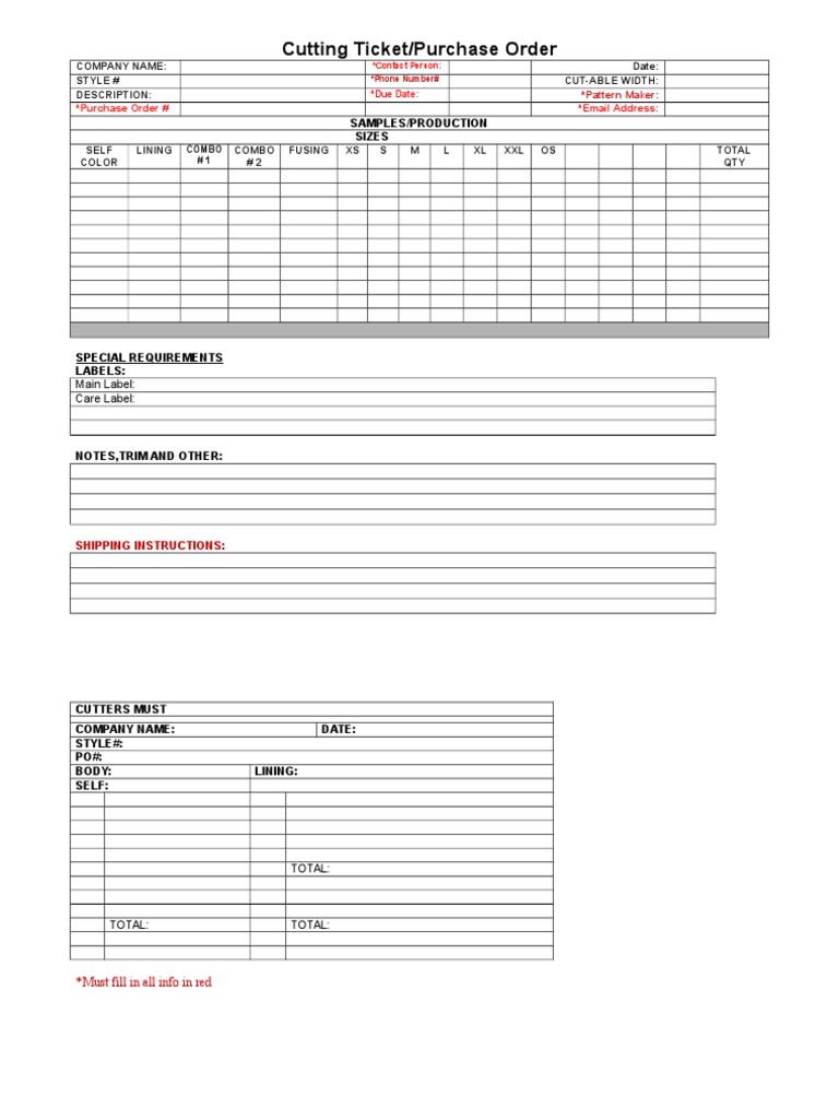 PrecSportswear Cutting Ticket | PDF | Computing | Computing And ...