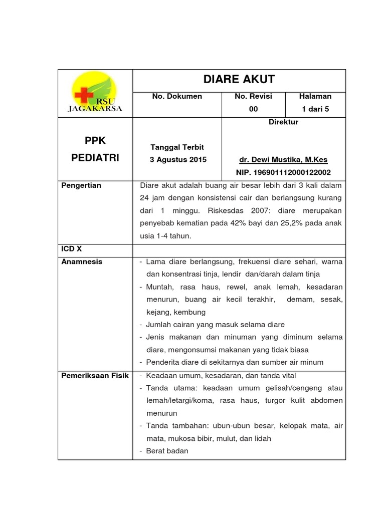 PPK Diare Akut Print | PDF