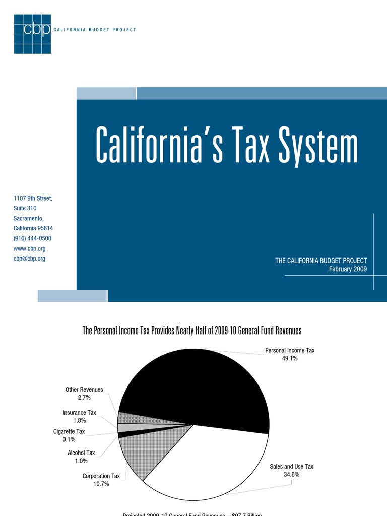 California Tax System Overview 2009 | PDF | Tax Rate | Net Income