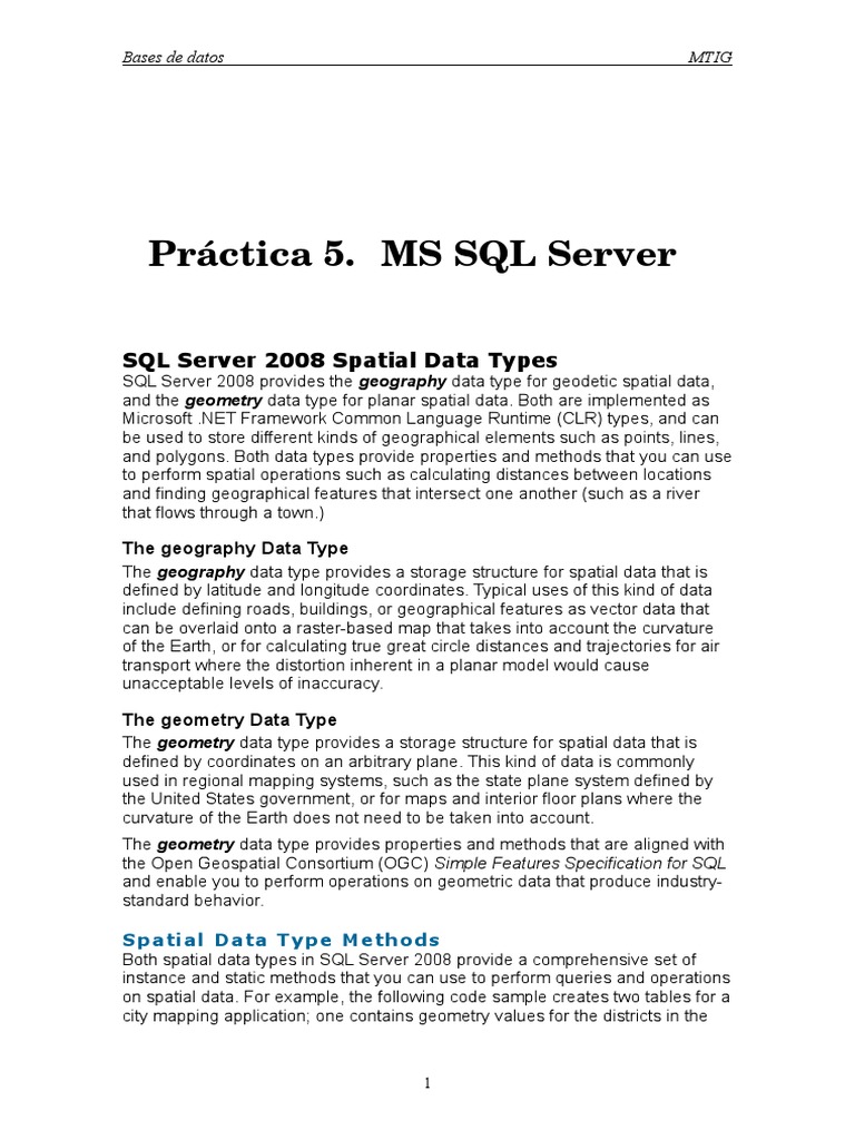Práctica 5. MS SQL Server | PDF | Microsoft Sql Server | Sql