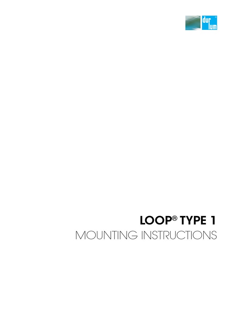 Loop Type 1 Mounting Instructions | PDF | Electrical Connector | Iso 9000