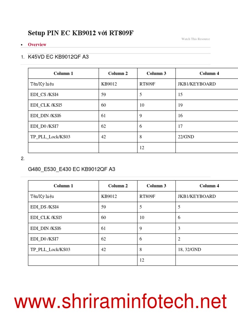 SIO KB9012 To RT809F PDF | PDF | Microcomputers | Lenovo