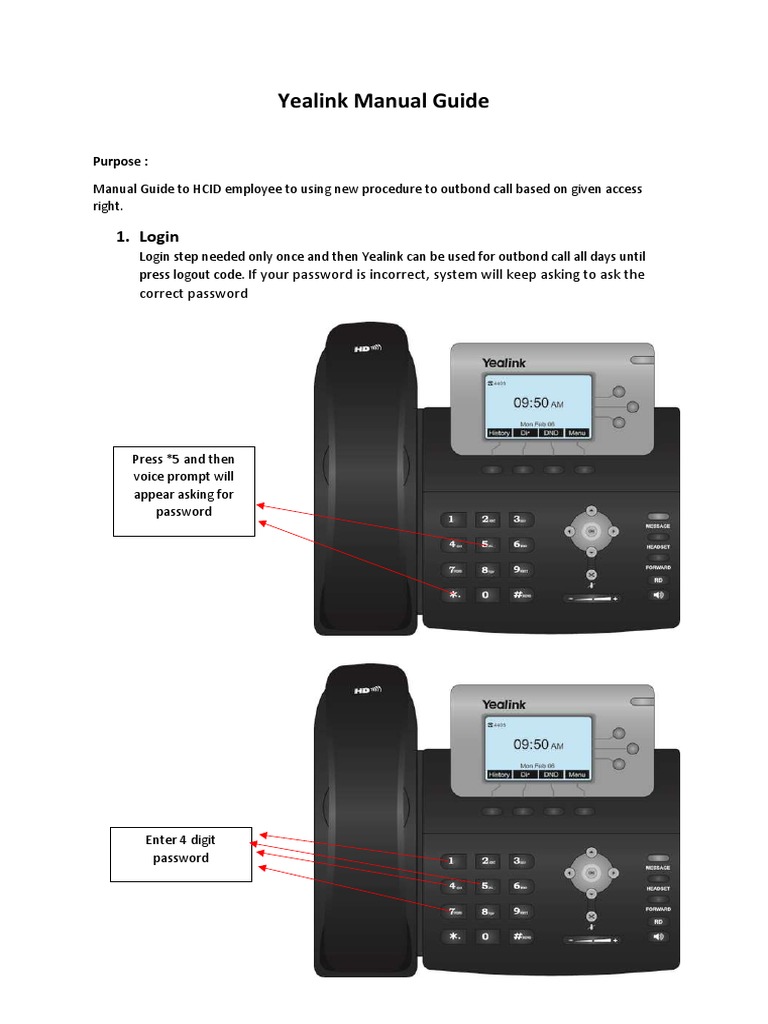Yealink Manual Guide: 1. Login | PDF