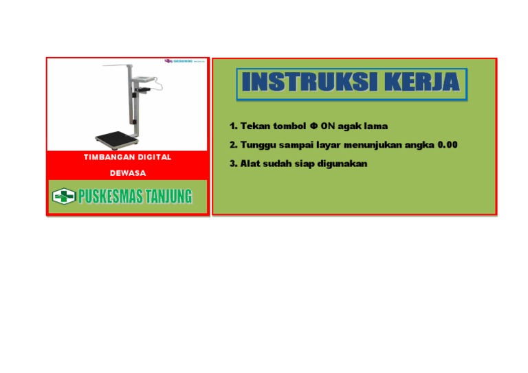 Instruksi Kerja Timbangan Digital | PDF
