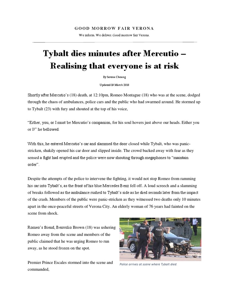 Tybalth Death | PDF | Characters In Romeo And Juliet | Violence