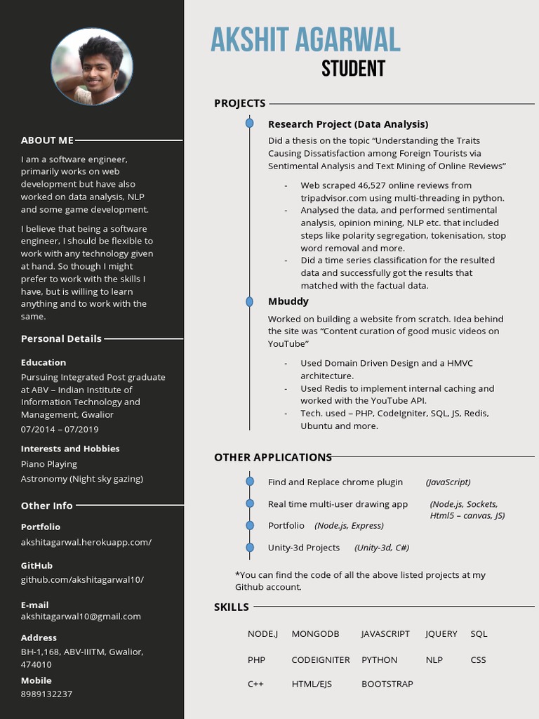 Projects: About Me | PDF | Java Script | J Query