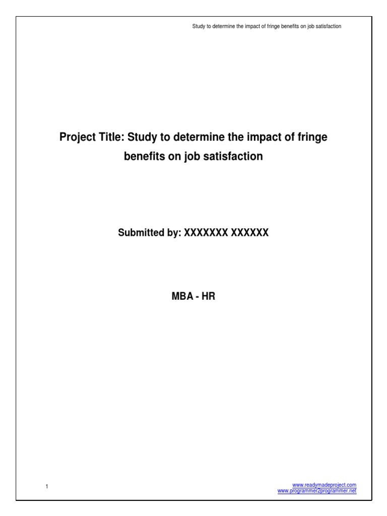 Impact of Fringe Benefits | PDF | Employee Benefits | Employment