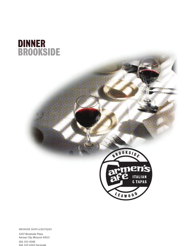 Carmen's Cafe Brookside Dinner Menu | PDF | Artichoke | Salad