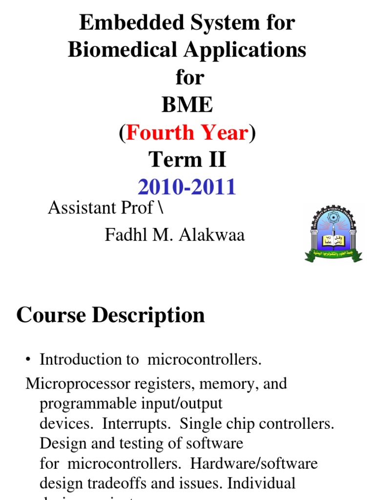 Embedded System For Biomedical Applications For BME Term II | PDF | Microcontroller | Embedded ...
