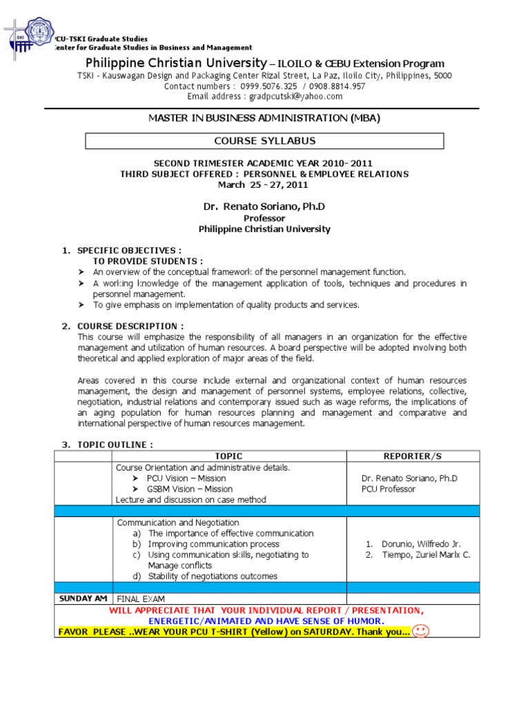 PCU-TSKI MBA Graduate Studies Center | PDF | Master Of Business ...