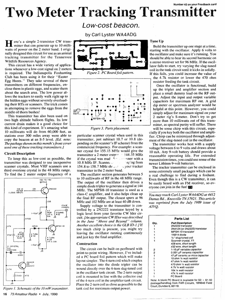 2m Tracking Transmitter PDF | PDF | Amplifier | Electronic Oscillator