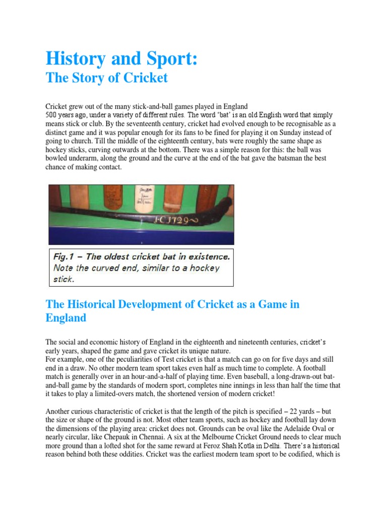 History and Sport (Cricket) | PDF | Bowling (Cricket) | Cricket