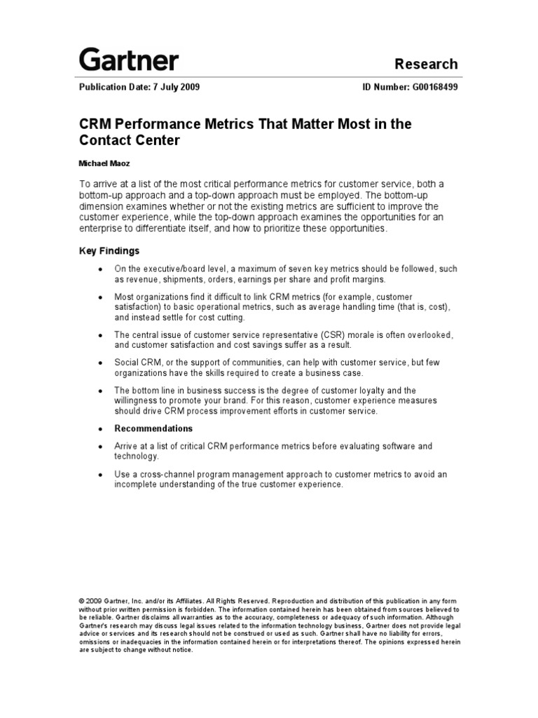 Contact Center Performance Metrics That Matter | PDF | Call Centre ...
