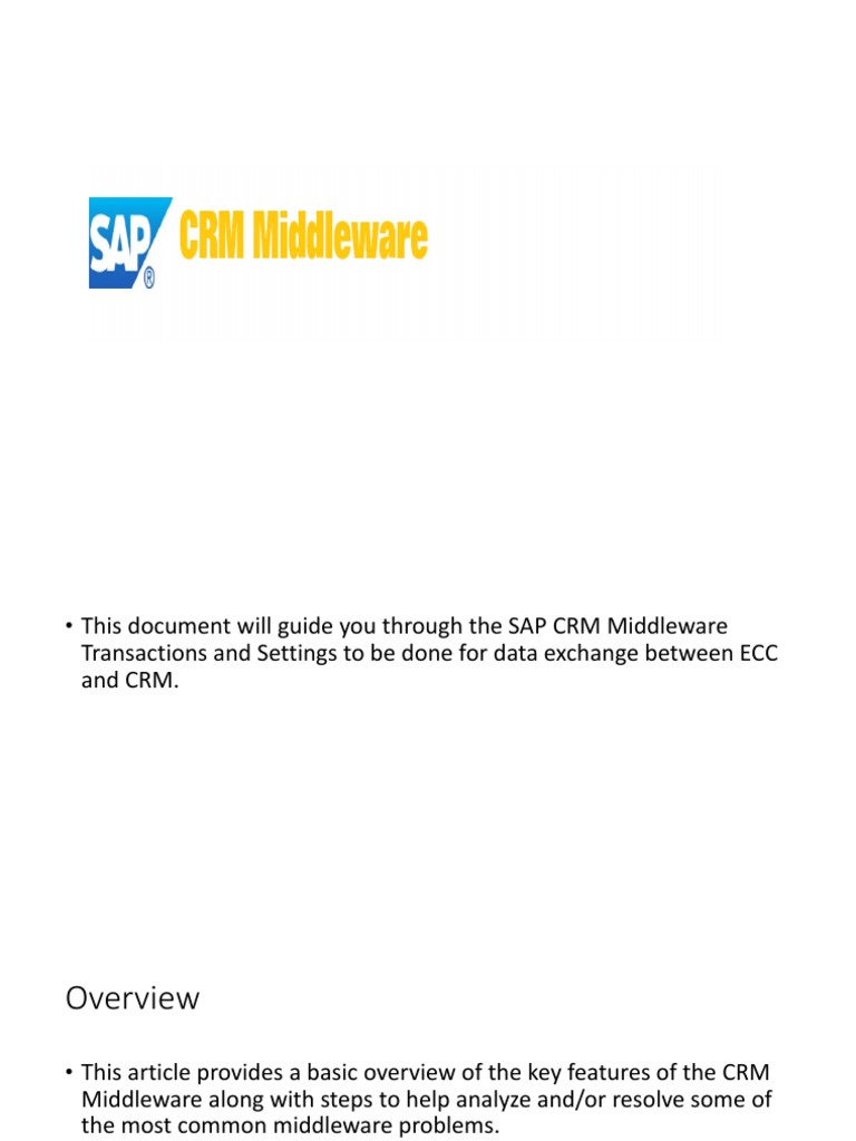 SAP CRM Middleware Settings Guide | PDF | Download | Customer ...