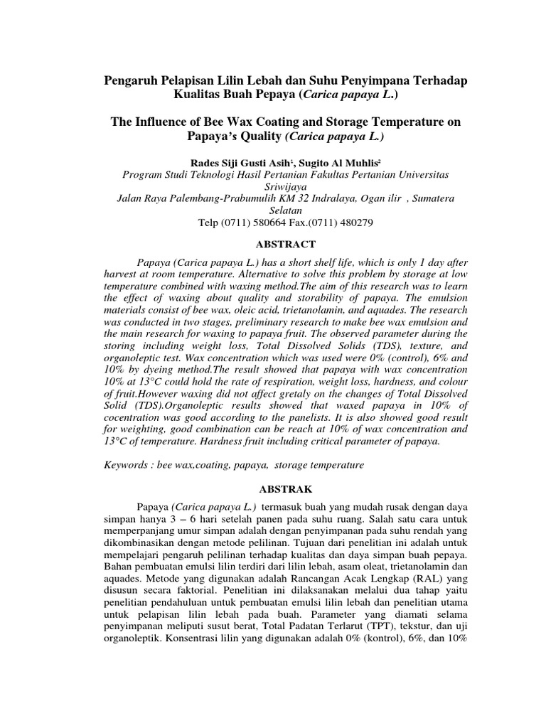 Jurnal Pelilinan Buah | PDF
