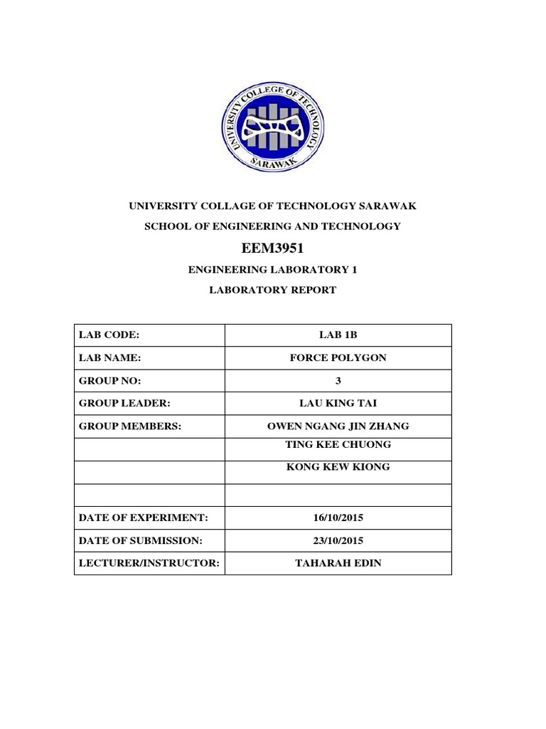 Lab 1 B Force Polygon Report Print | PDF | Force | Science
