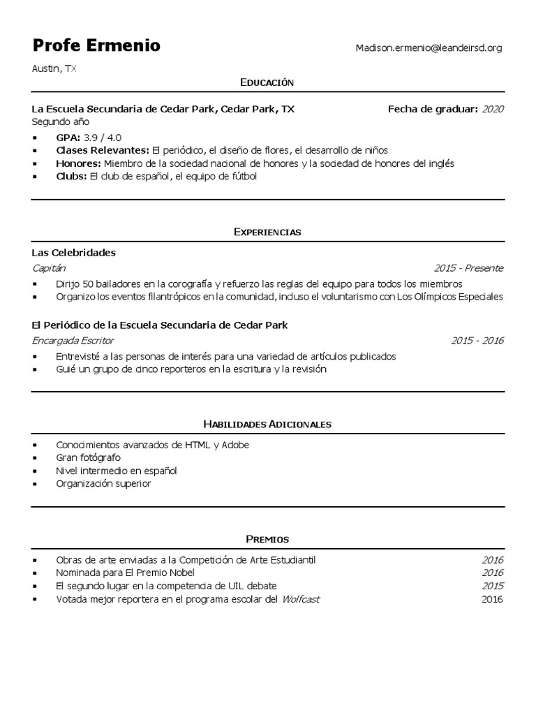 Spanish Resume | PDF | Ciencias sociales