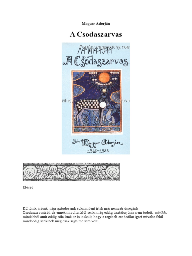 Magyar Adorján - A Csodaszarvas | PDF