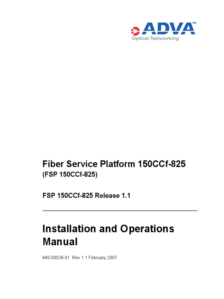 ADVA Manual | PDF | Ethernet | Computer Network