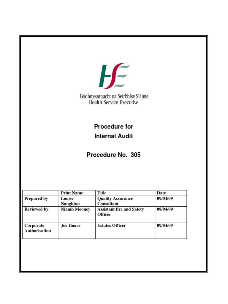 [TITLE]: "Procedure for Internal Audit | PDF | Internal Audit | Audit