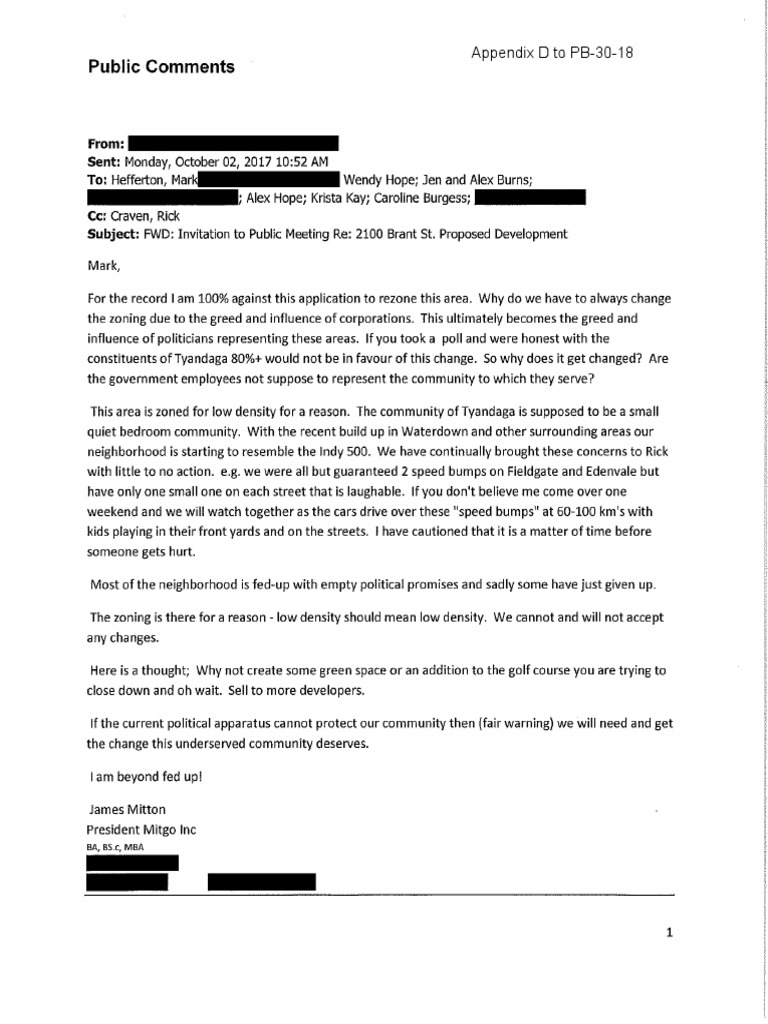 PB-30-18 App D Public Comments | PDF | Parking | Traffic