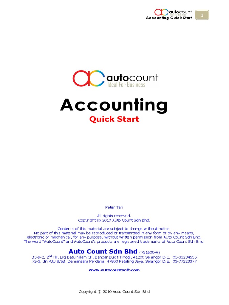 Autocount Manual PDF | PDF | Debits And Credits | Page Layout