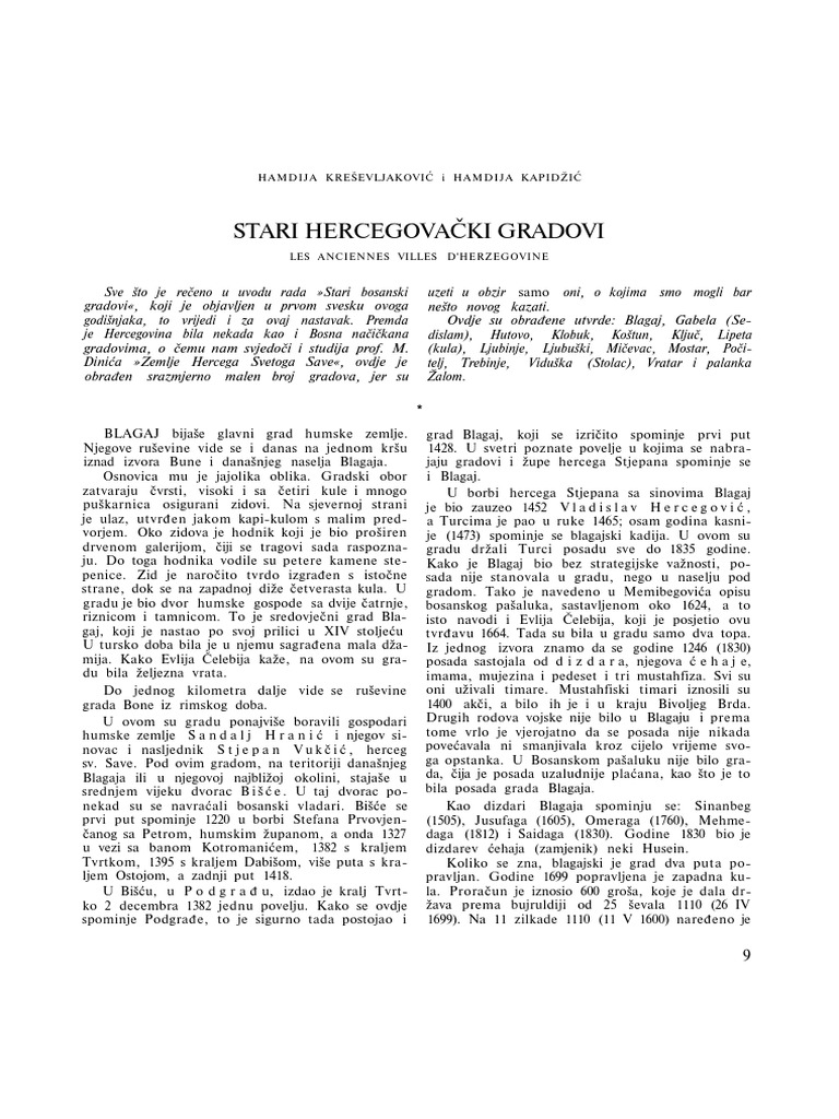 Stari Hercegovacki Gradovi PDF | PDF
