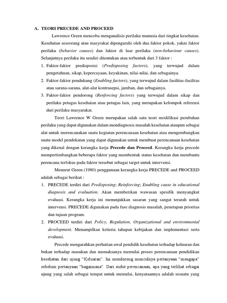 Teori Precede and Proceed | PDF