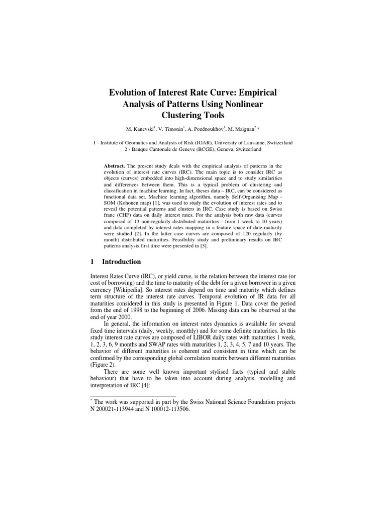 2008 - Evolution of Interest Rate Curve - Empirical Analysis of ...