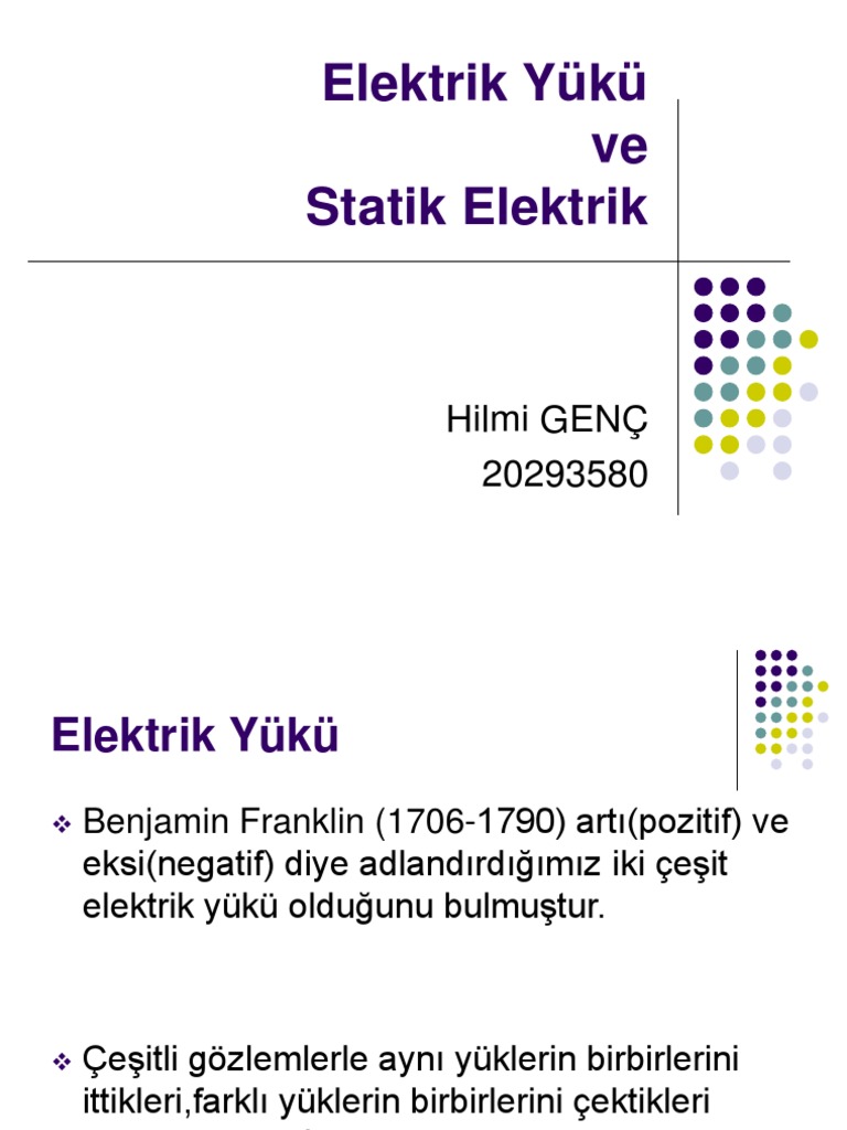 Elektrik Yükü Ve Statik Elektrik | PDF