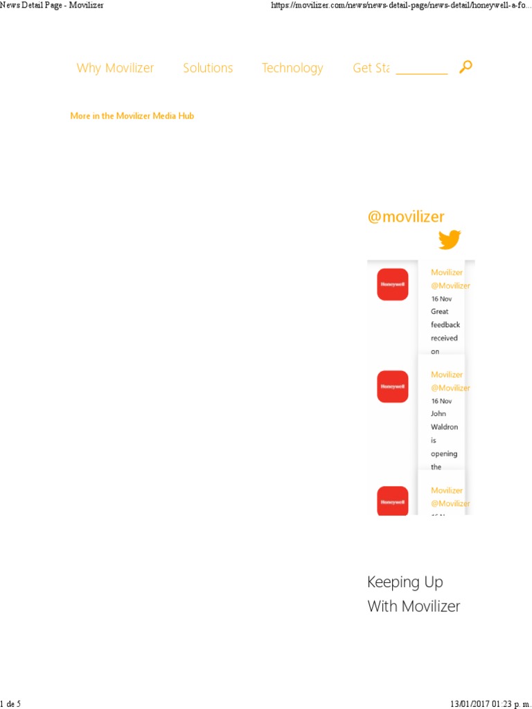 News Detail Page - Movilizer | PDF | Honeywell | Barcode