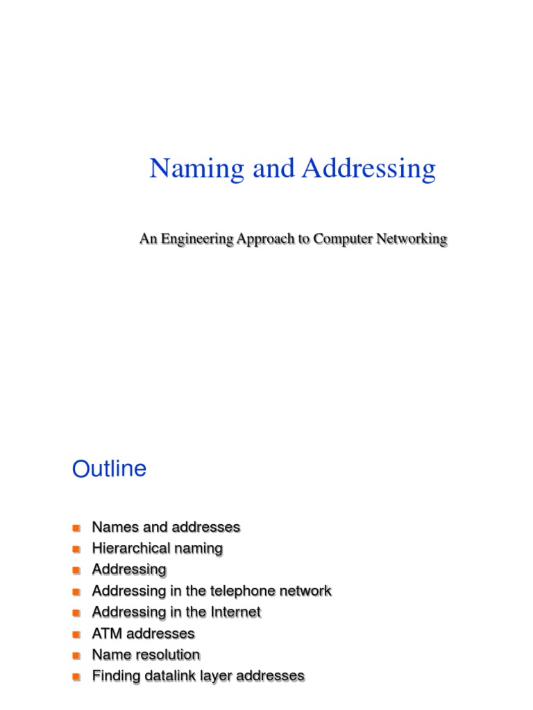Naming and Addressing: An Engineering Approach To Computer Networking ...