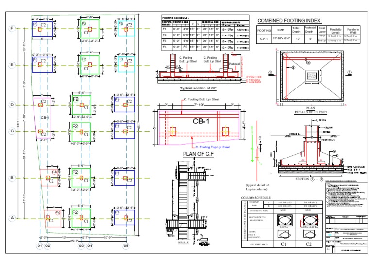 Foundation Plan for G+3 Storey Building | PDF | Structural Engineering ...