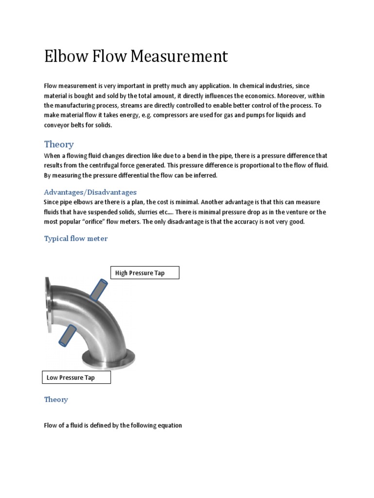 Elbow Flow Measurement | PDF | Flow Measurement | Fluid Dynamics