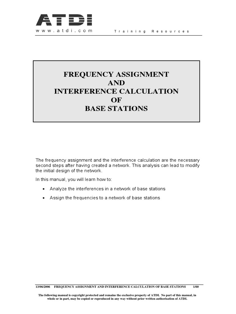 Frequency Assignment and Interference Analysis | PDF | Bandwidth ...