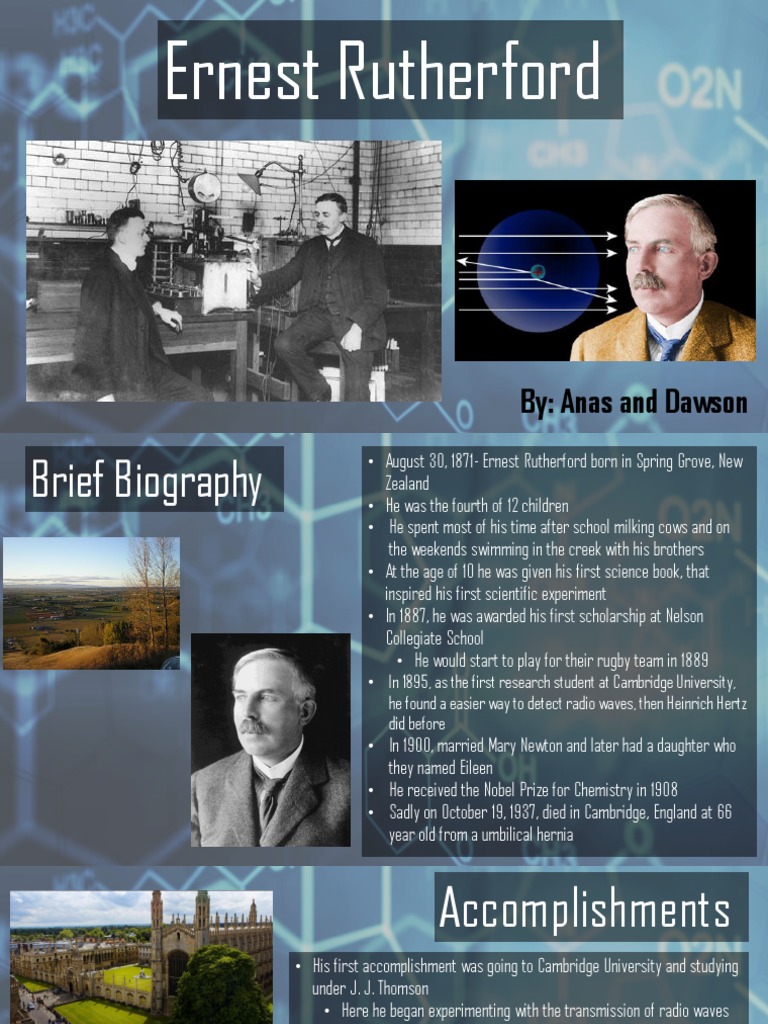 Ernest Rutherford: A Brief Biography | PDF | Nuclear Physics | Atoms