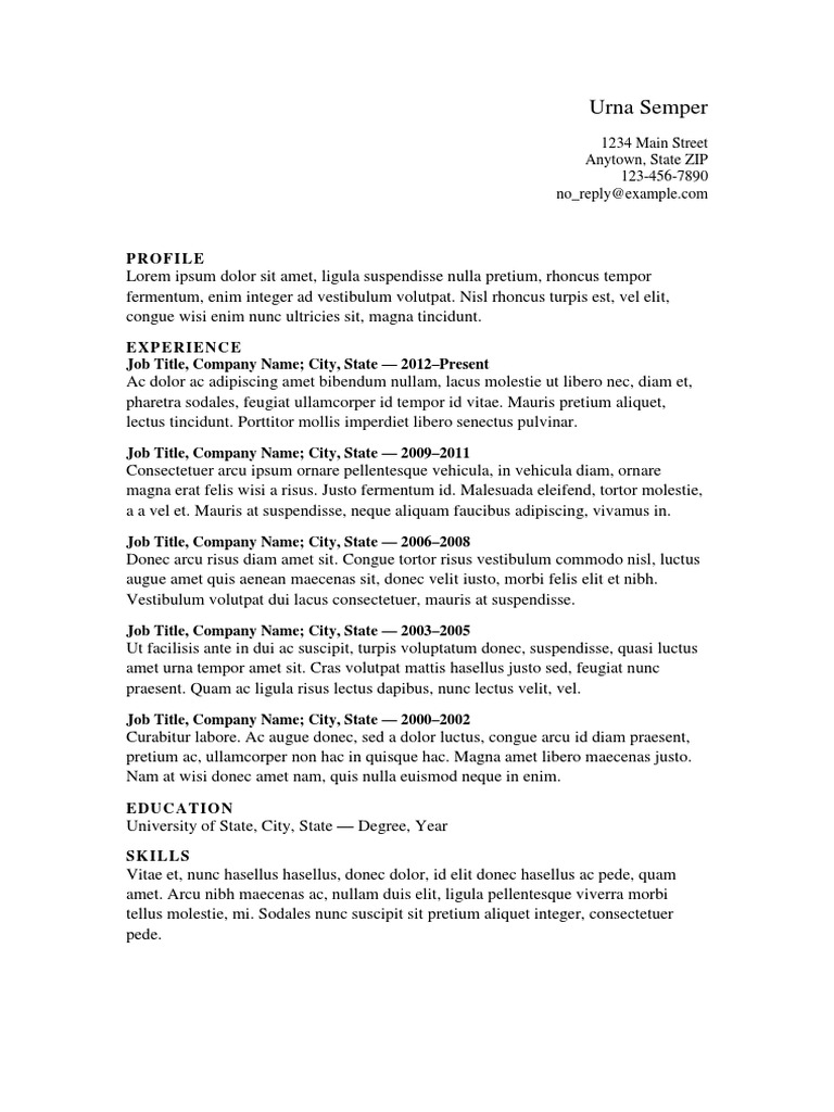 Urna Semper: 1234 Main Street Anytown, State ZIP 123-456-7890 | PDF