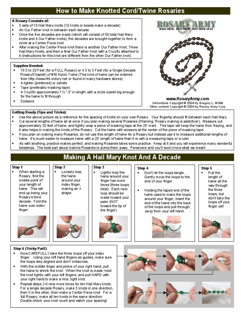 Cord Rosary Instructions PDF | PDF | Knot | Rosary