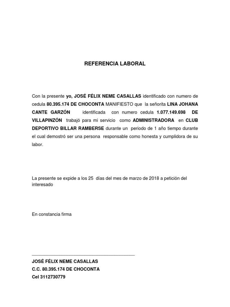 Ejemplos De Como Hacer Referencia Laboral En Chile – EPOB