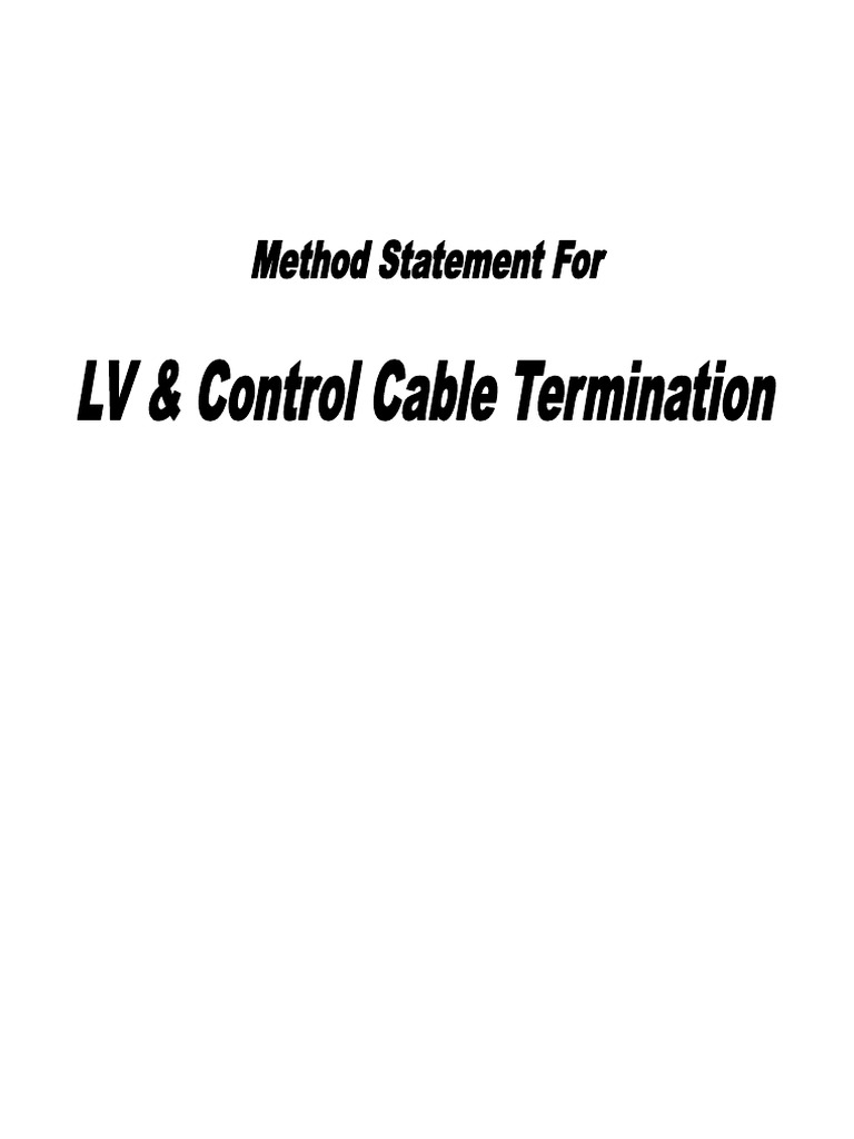 003 LV & Control Cable Termination | PDF | Electricity | Electrical ...