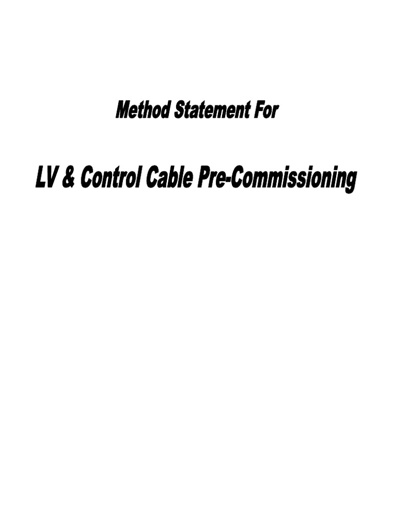 007 LV & Control Cable Pre-Commissioning | PDF | Safety | Business