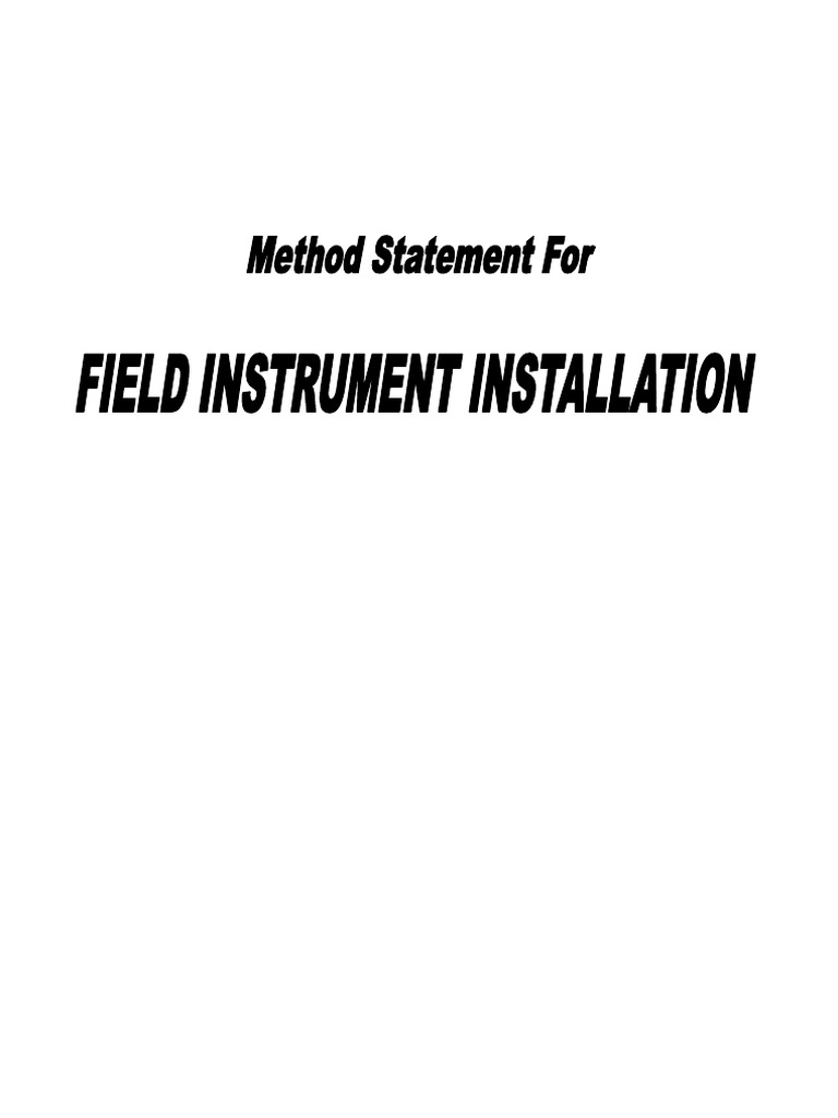 006 Field Instrument Installation | PDF | Valve | Safety