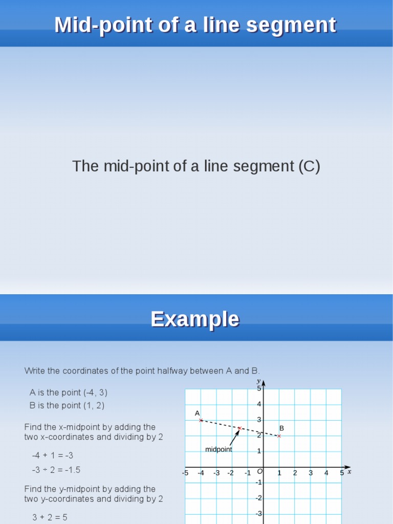 Midpoint Calculation of Line Segments | PDF | Elementary Geometry ...