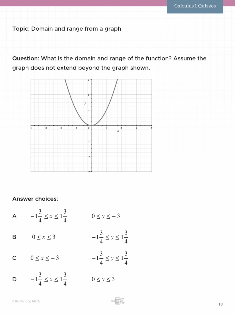 04 Domain and Range From A Graph | PDF | Function (Mathematics ...
