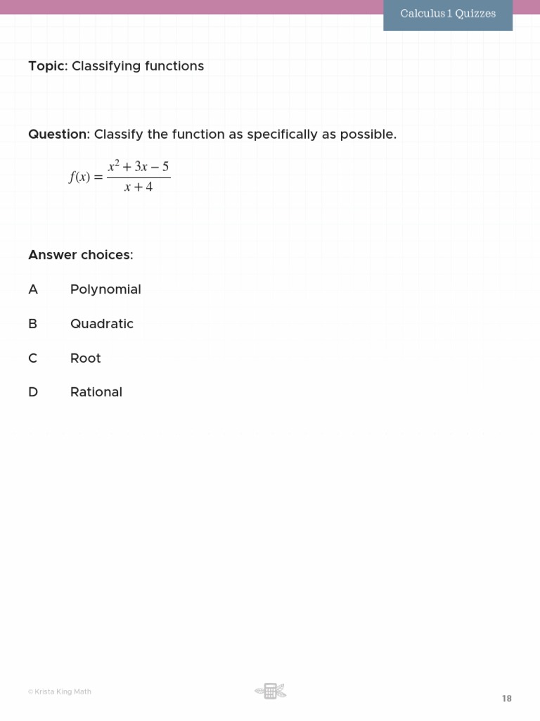 06 Classifying Functions | PDF