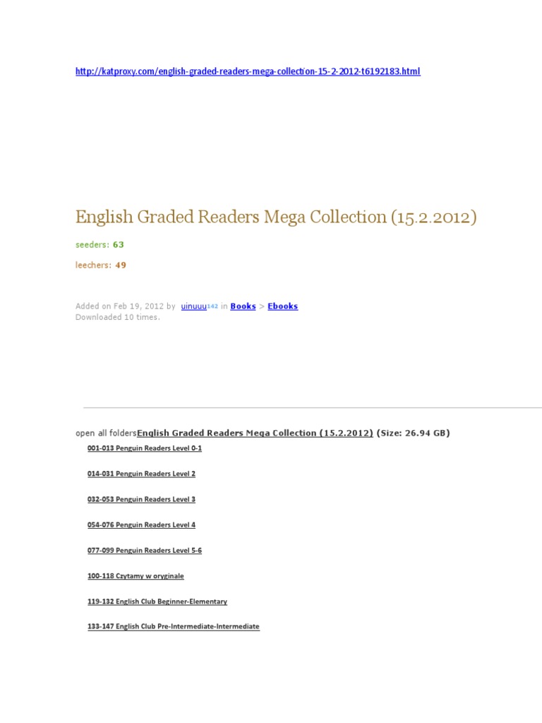 English Graded Readers Mega Collection 1522012 | PDF | Earth | Books