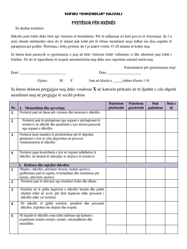 Pyetsor Me Nxenes | PDF