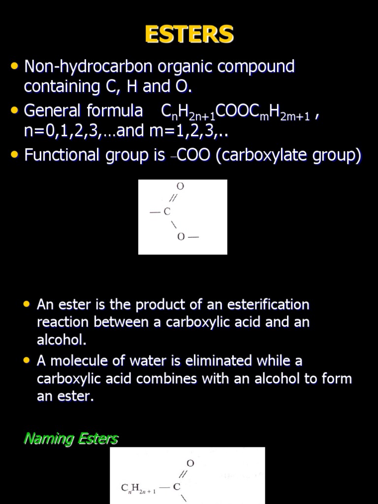 ESTERS | PDF | Ester | Alcohol
